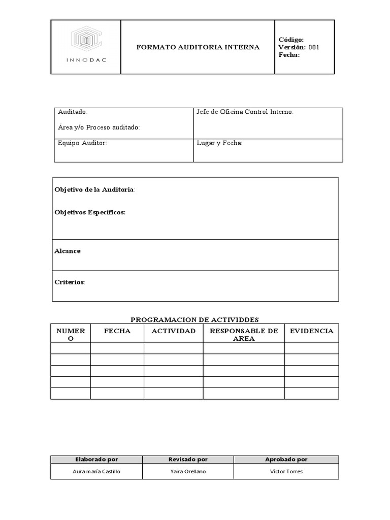 Formato Auditoria Interna | PDF