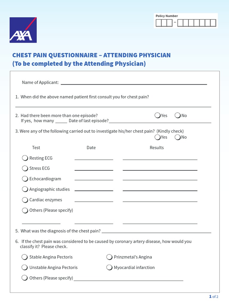 Chest Pain Assessment for Physicians | PDF | Myocardial Infarction ...