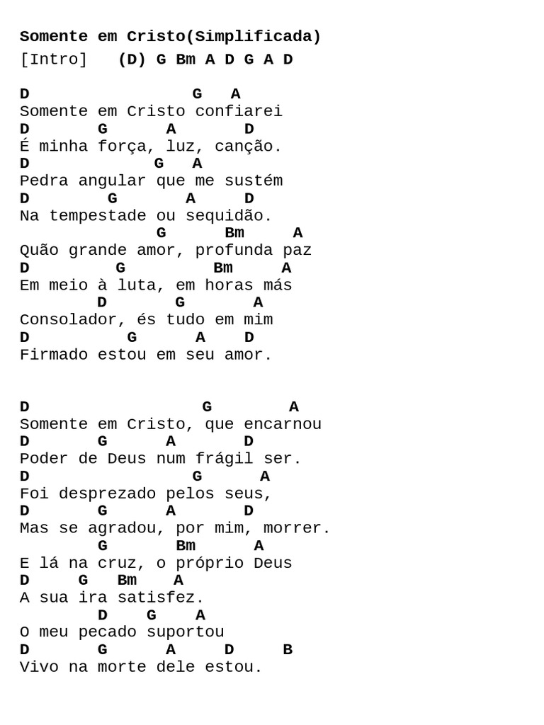 Somente em Cristo (Cifra Simplificada) | PDF