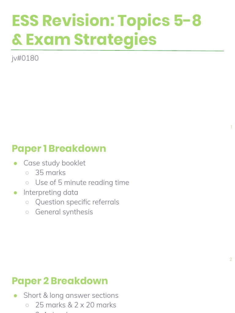 ESS Revision Session 2 - Topics 5-8 & P1 - 2 | PDF | Climate Change ...