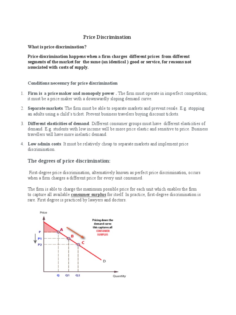 Price Discrimination | PDF | Price Discrimination | Elasticity (Economics)