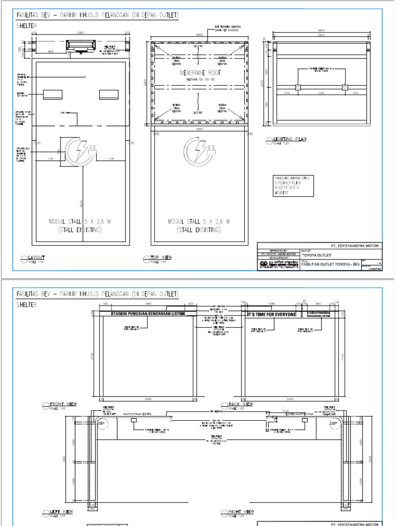 Drawing Shelter & Marka - Parkir Khusus Pelanggan (Di Depan Outlet) | PDF