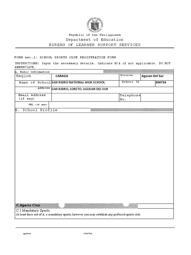 School Sports Club - Template | PDF