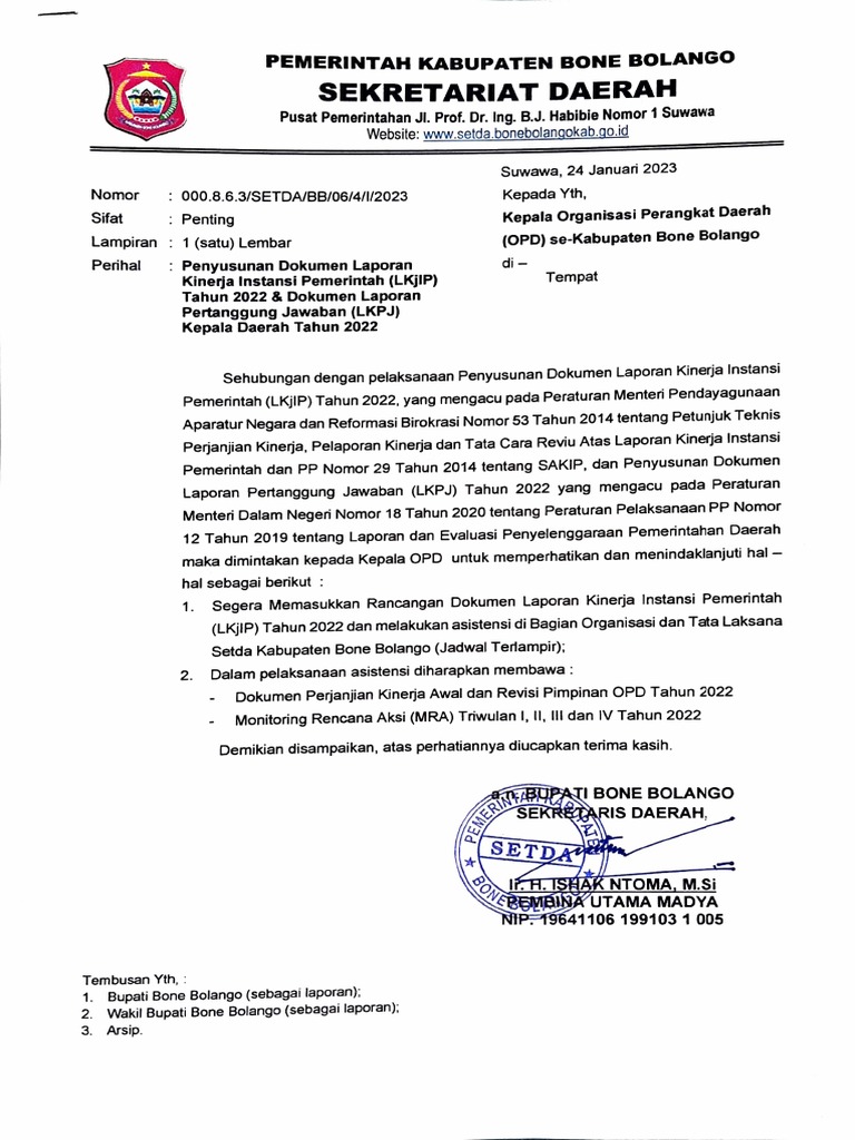 Penyusunan Dokumen Lkjip 2022 | PDF