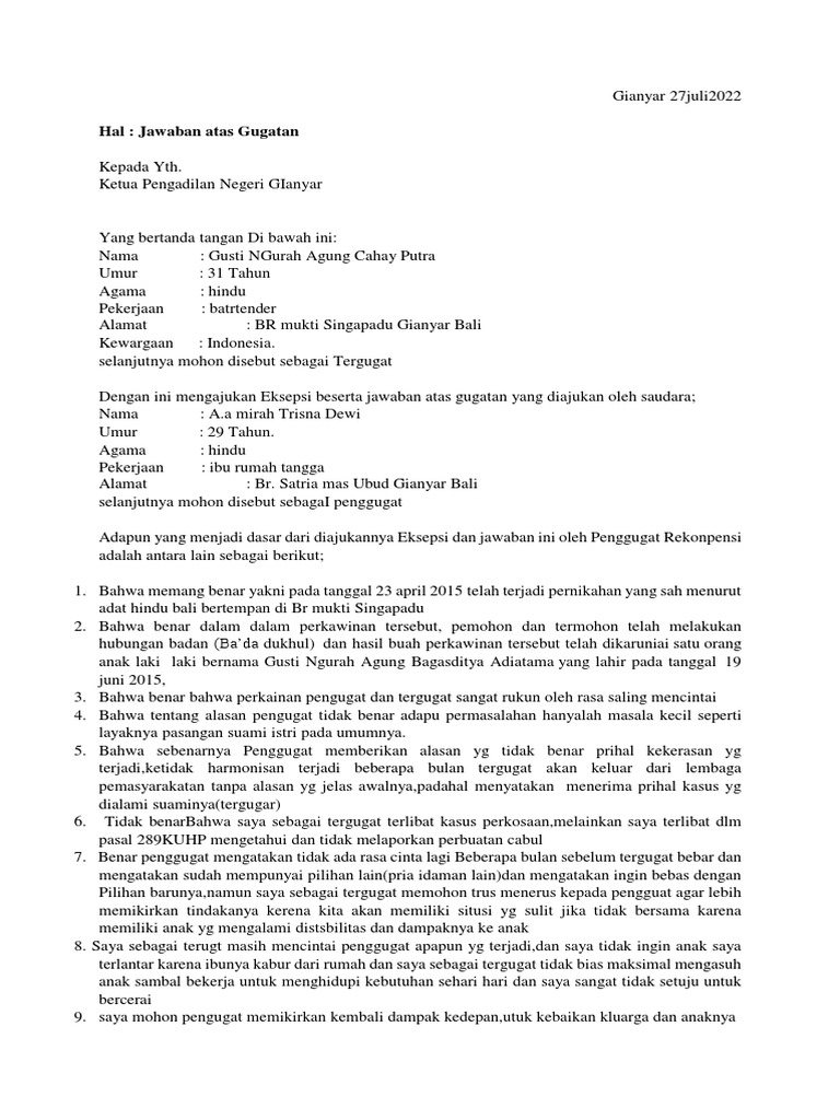 Contoh Gugatan | PDF