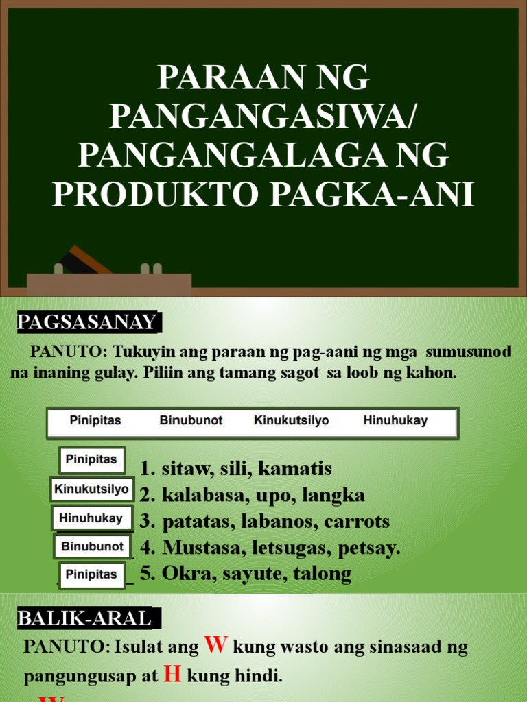Ag q1 Module3 Aralin 10 Paraan NG Pangangasiwa Pangangalaga NG Produkto ...