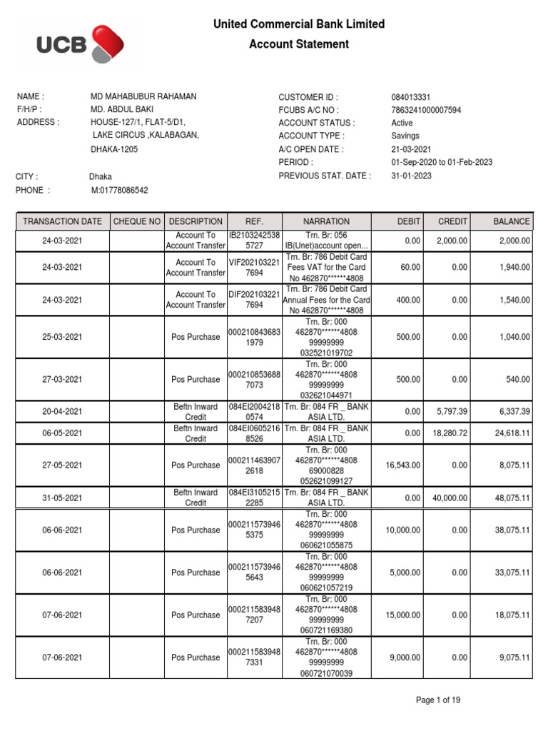 AccountStatement 3 | PDF | Debit Card | Credit Card