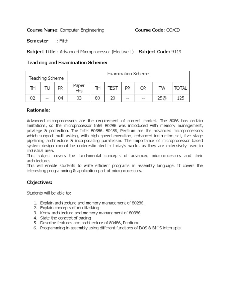 Advance Microprocessor (9119) | PDF | Microprocessor | Computer Engineering