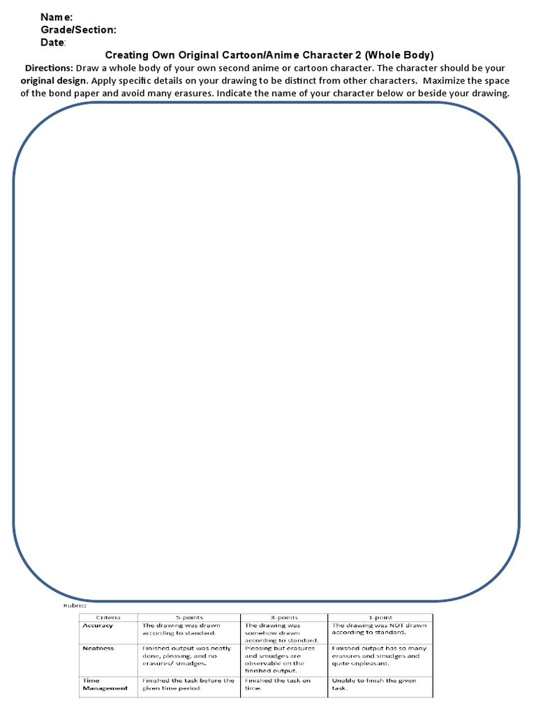 Create Original Anime Character Design | PDF | Games & Activities