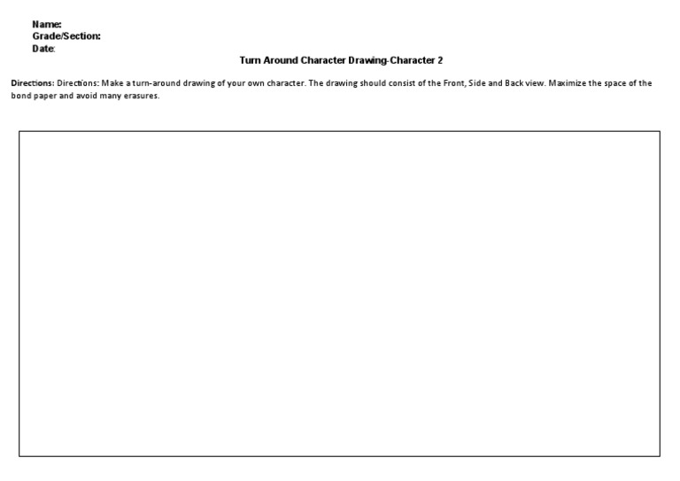Turn Around Character Drawing - Character 2 | PDF
