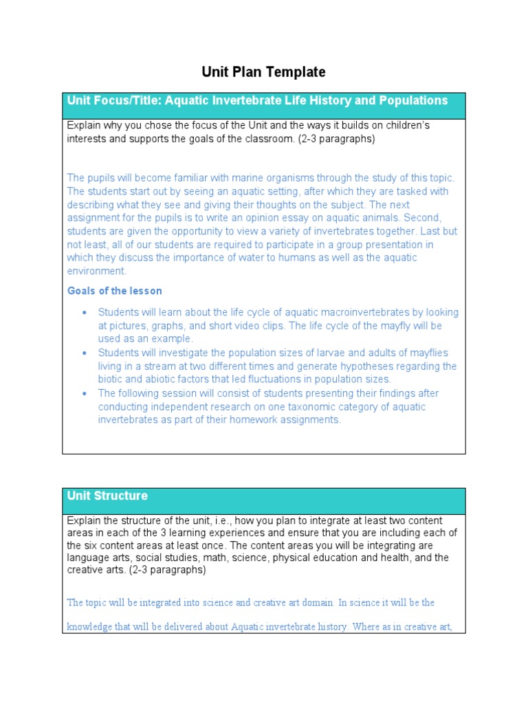 Compl Ml4004 Assessment Unit Plan Template Pdf