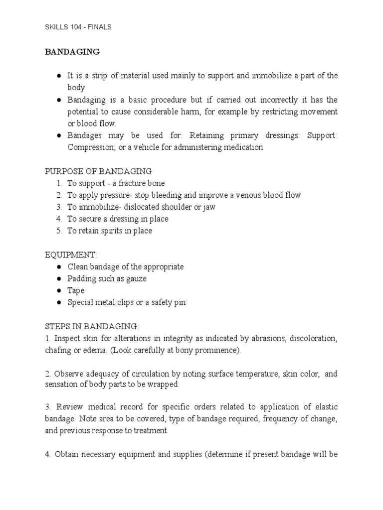 A Comprehensive Guide to Bandaging Techniques, First Aid Measures ...