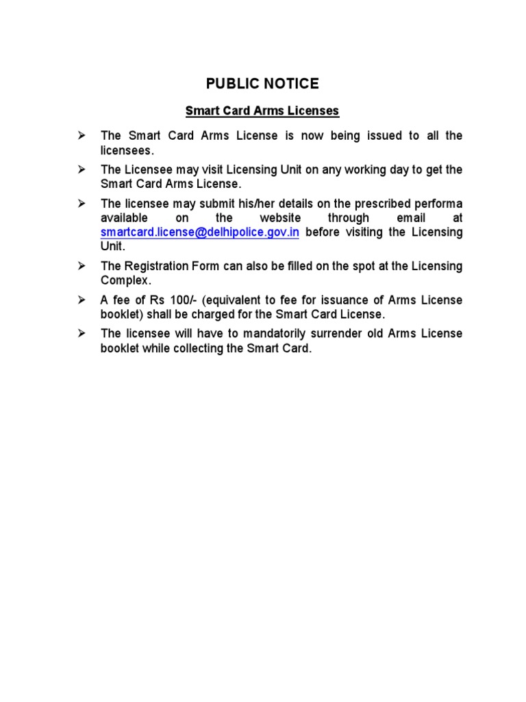 Smart Card Public Notice | PDF