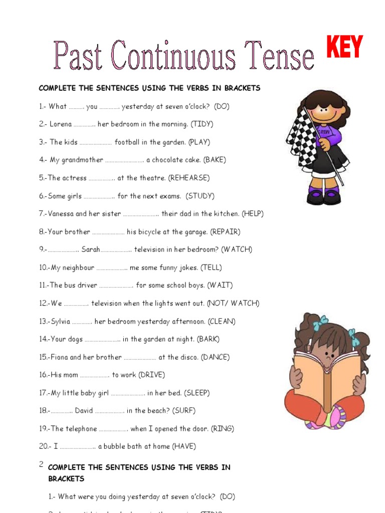 Past Continuous Tense Tests - 123396 | PDF