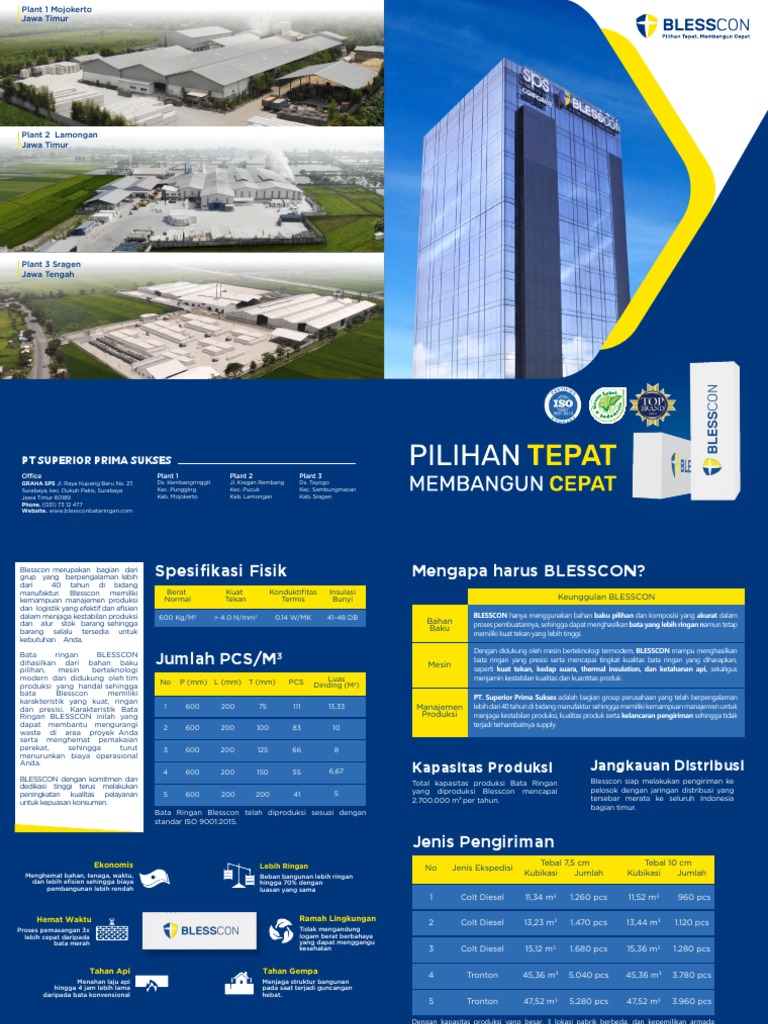 Brosur Bata Ringan Blescond 10cm | PDF