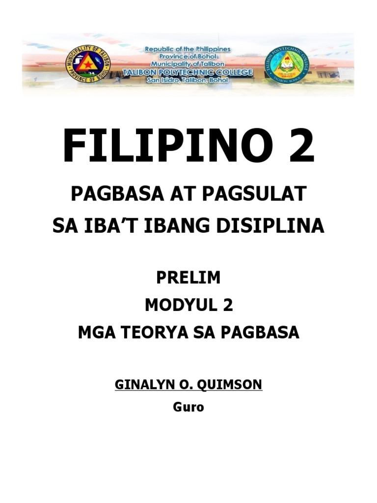 Modyul 2 Mga Teorya NG Pagbasa | PDF
