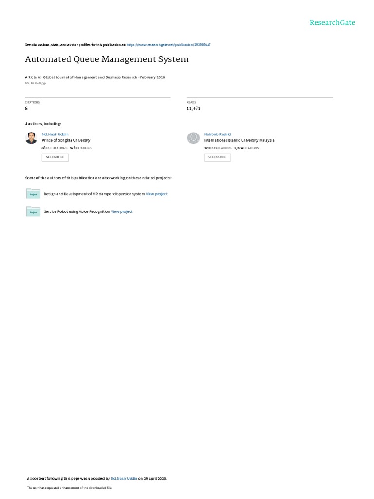 Automated Queue Management | Download Free PDF | Liquid Crystal Display ...