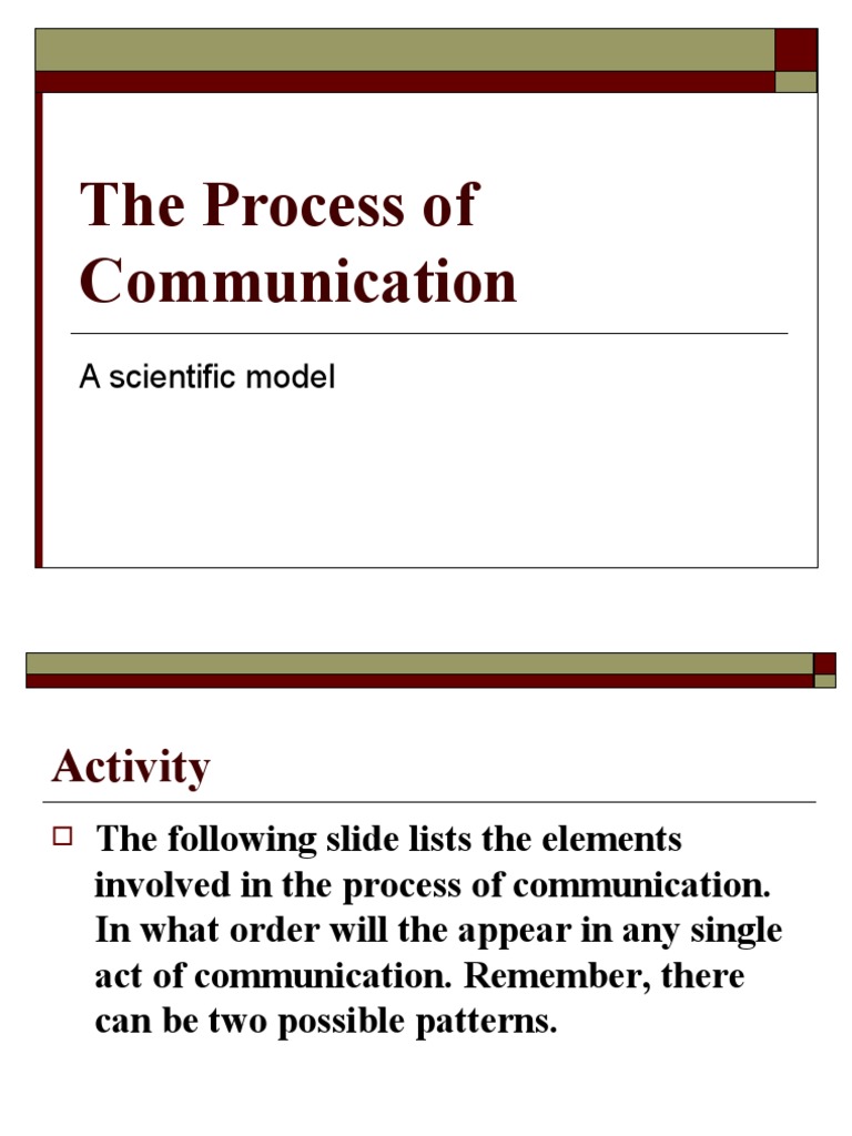 Communication Process | PDF | Communication | Information