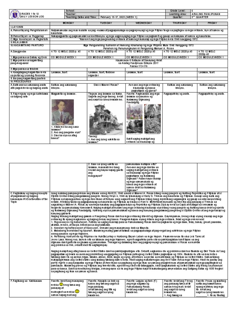 DLL G6 Ap Q3 W1 | PDF