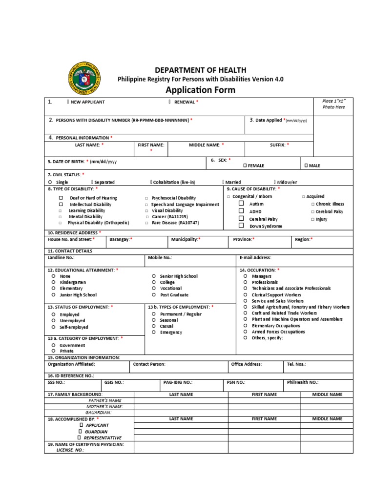 Prpwd-Application Form | Download Free PDF | Visual Impairment | Employment