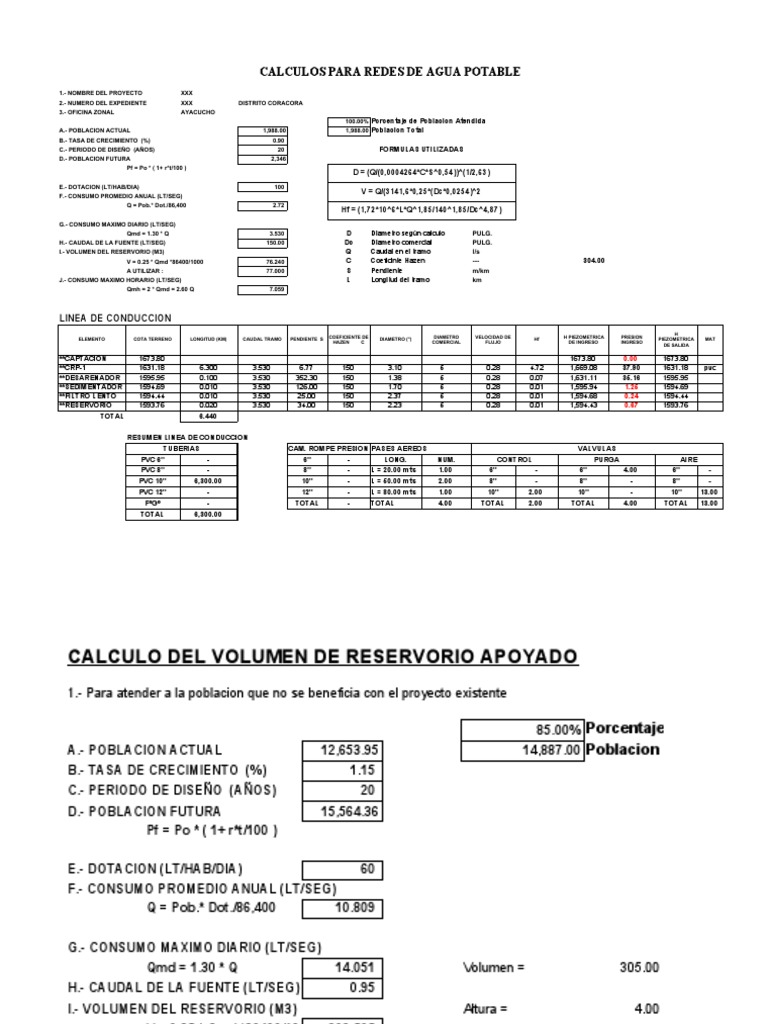Calculo Hidraulico Linea de Conduccion | PDF | Hidrología | Ingeniería ... Calculo Hidraulico Linea de Conduccion | PDF | Hidrología | Ingeniería ...