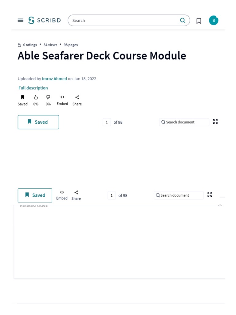 Able Seafarer Deck Course Module - PDF - Ships - Anchor | PDF