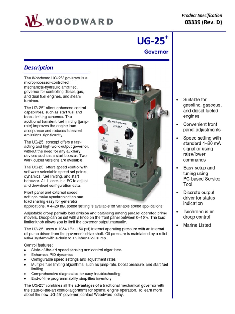 Woodwad UG 25+ | PDF | Pump | Engines