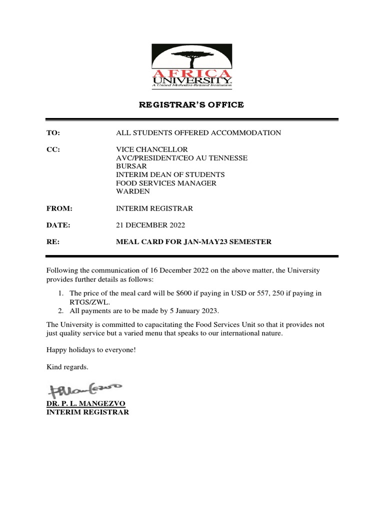 Meal Card Details for Jan-May 2023 | PDF