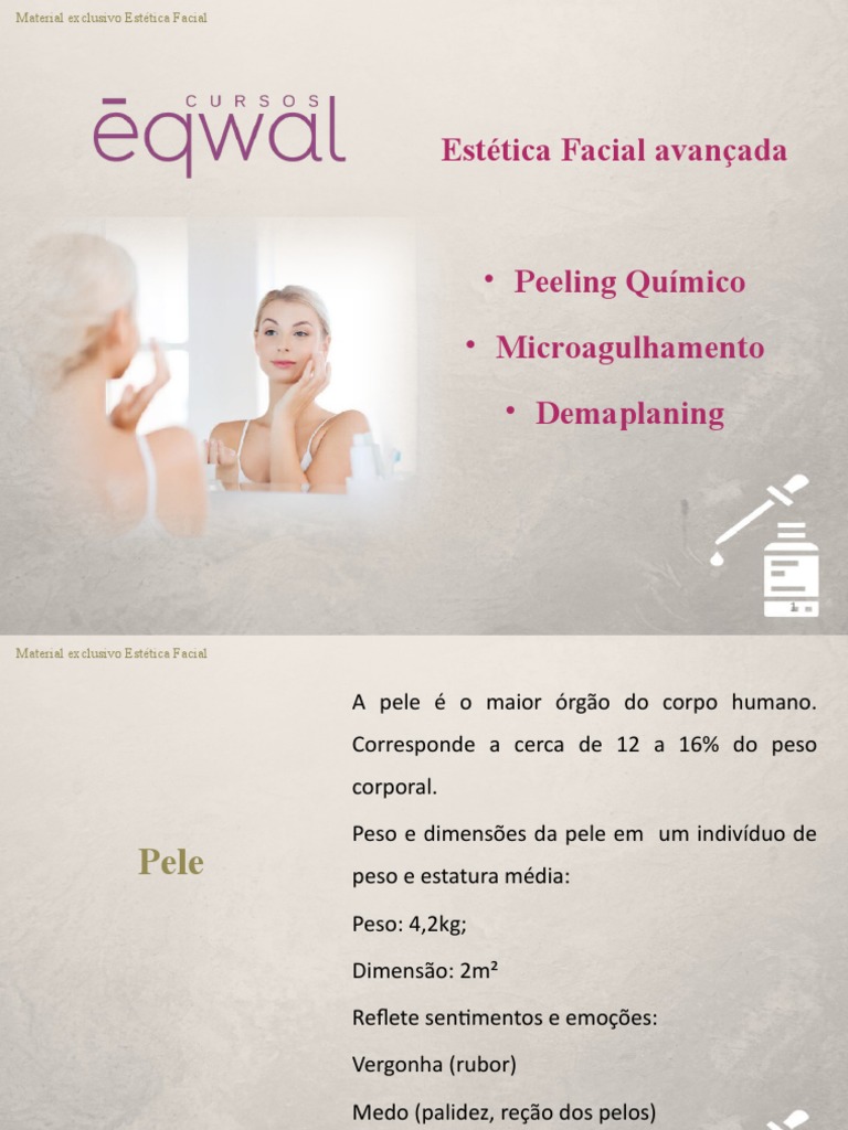 Apostila Estetica Facial Avançada Pdf Pele Epiderme