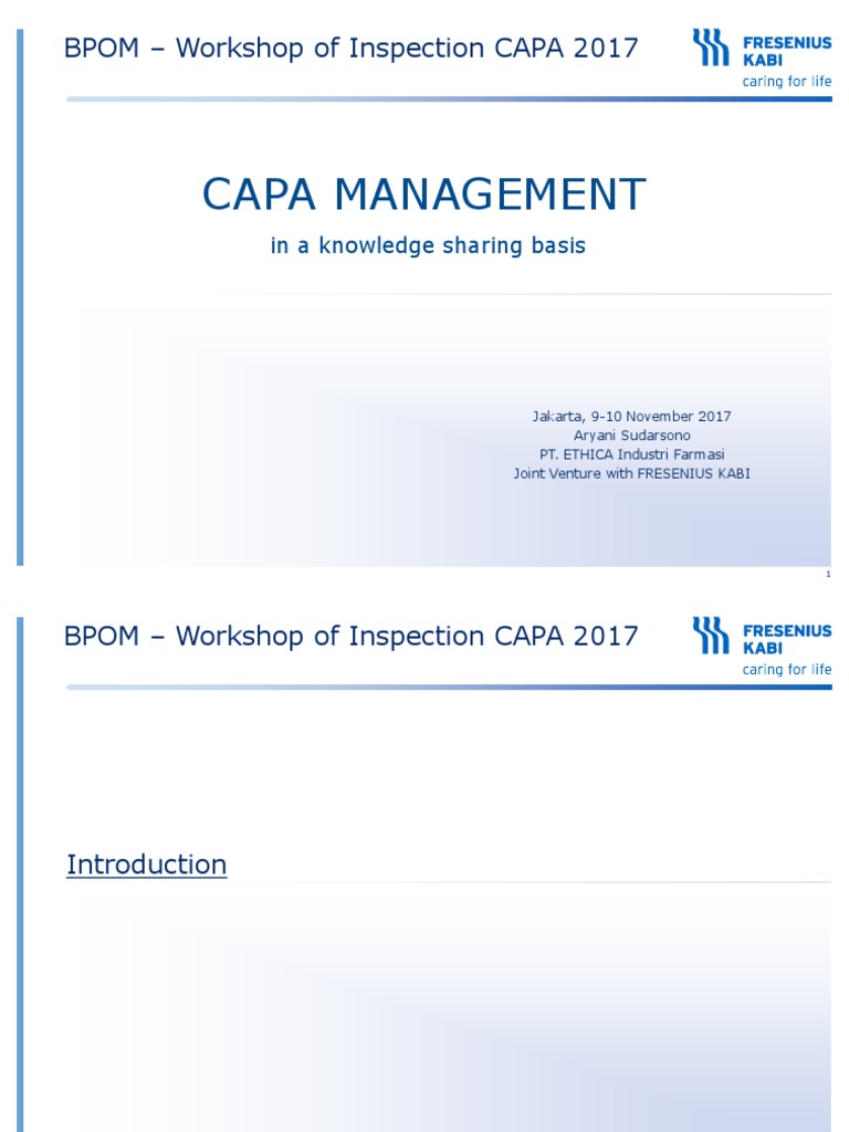 CAPA Management in Pharmaceutical Inspections | PDF | Business Process