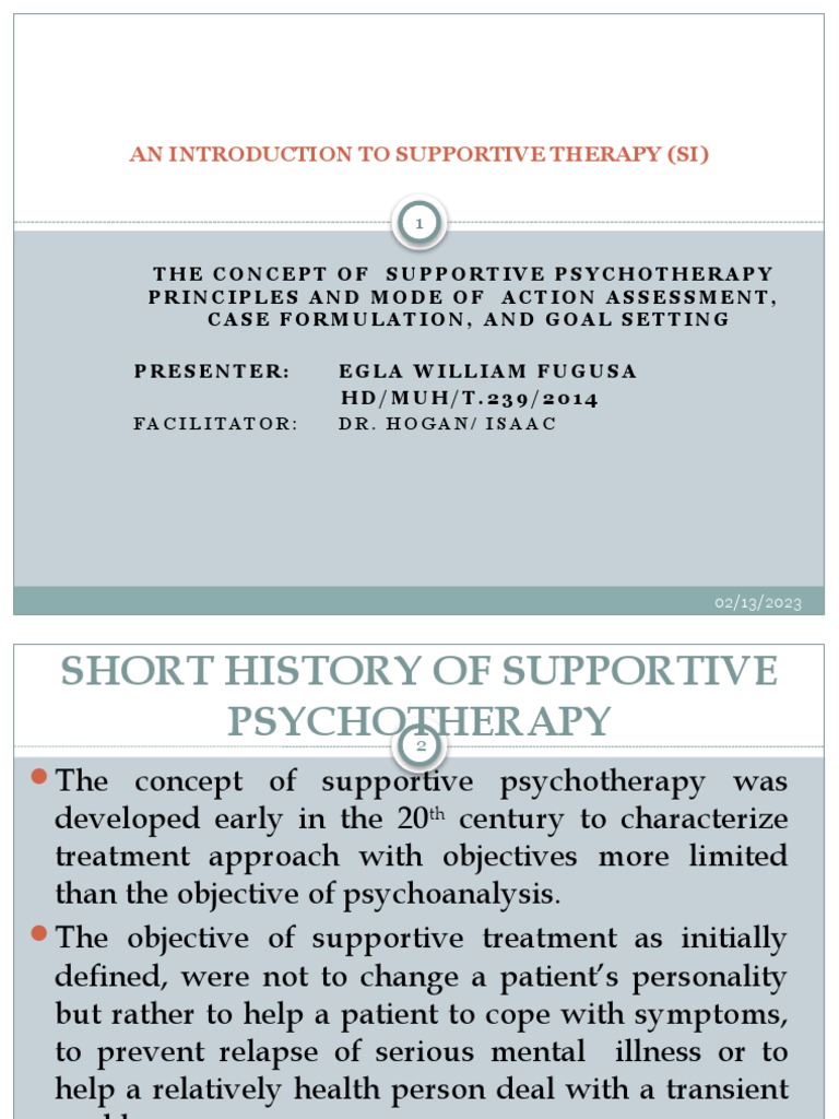 Supportive Psychotherapy Guide | PDF | Psychotherapy | Therapy