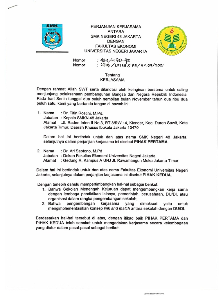 MoU SMK 48 | PDF