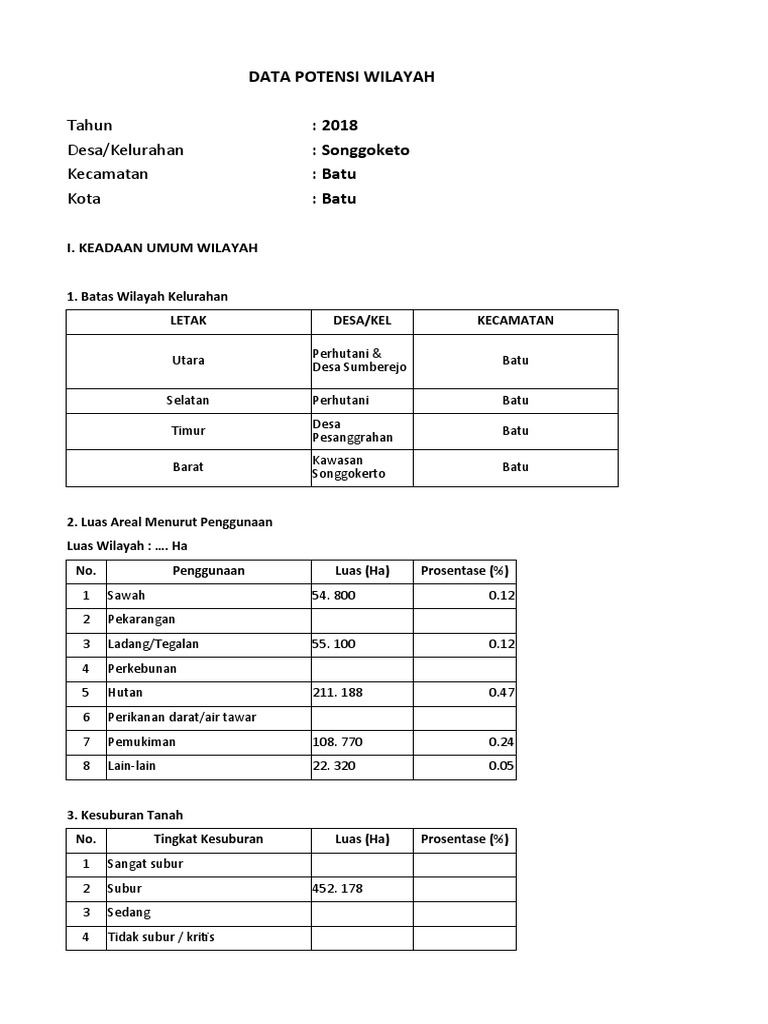 DATA POTENSI Form | PDF