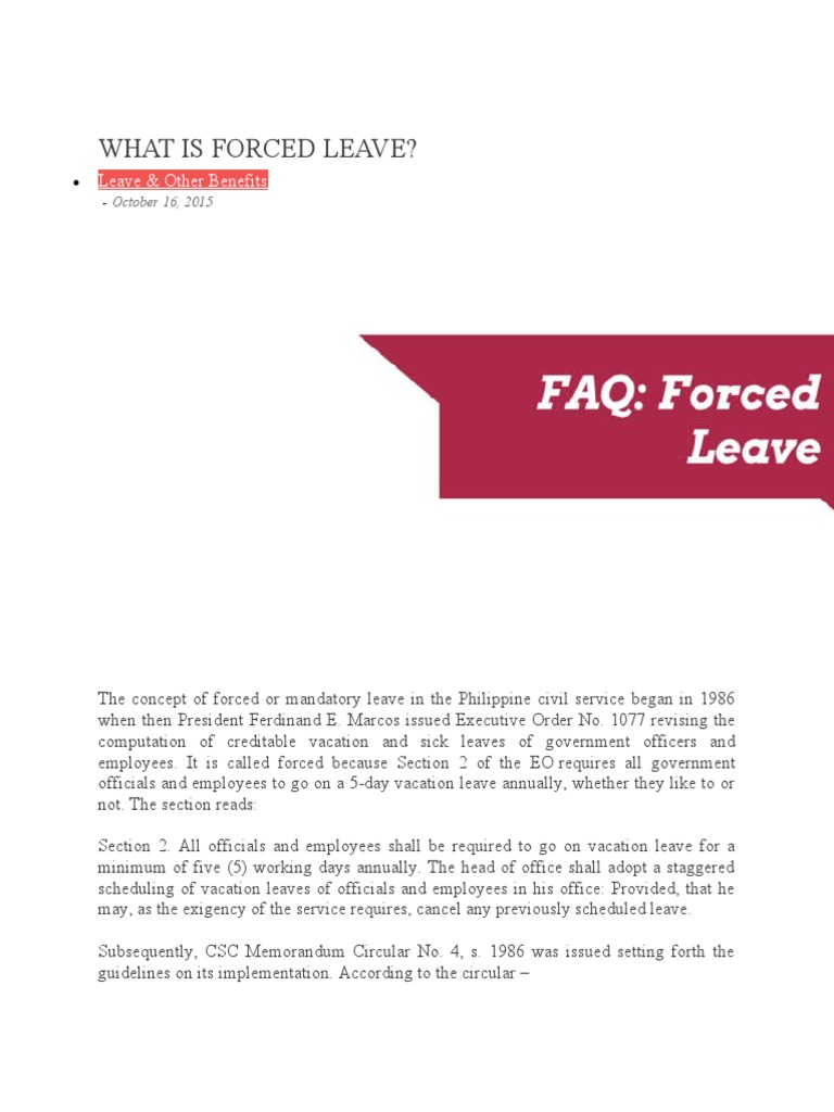 What Is Forced Leave | PDF | Repeal | Government