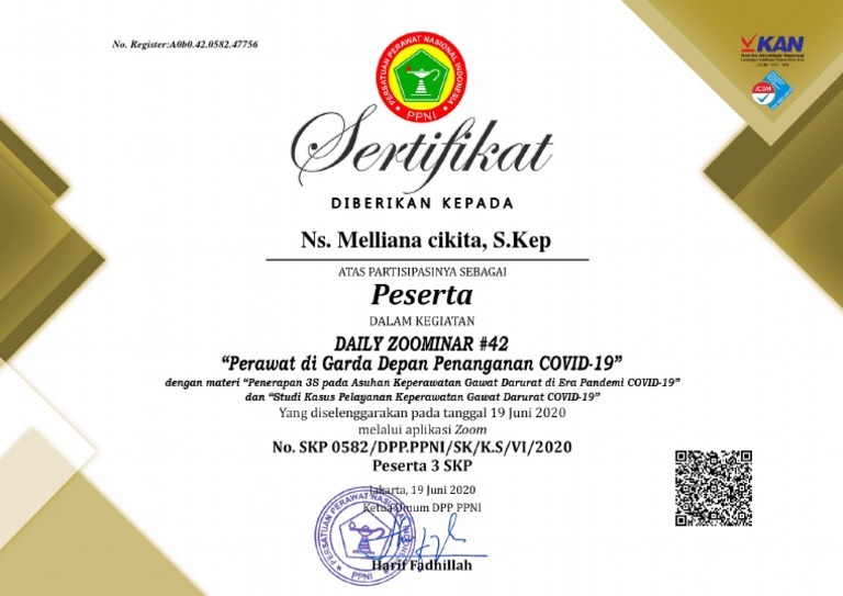 Contoh Sertifikat Perawat | PDF