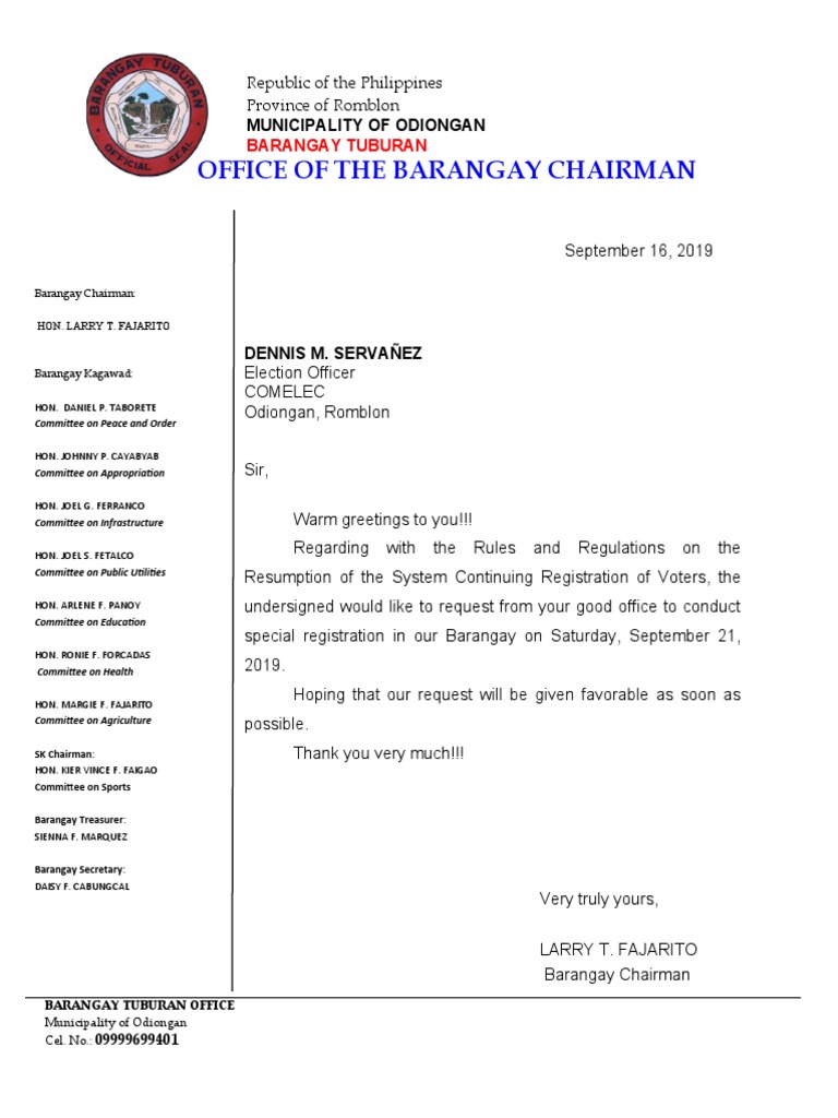 Request COMELEC | PDF