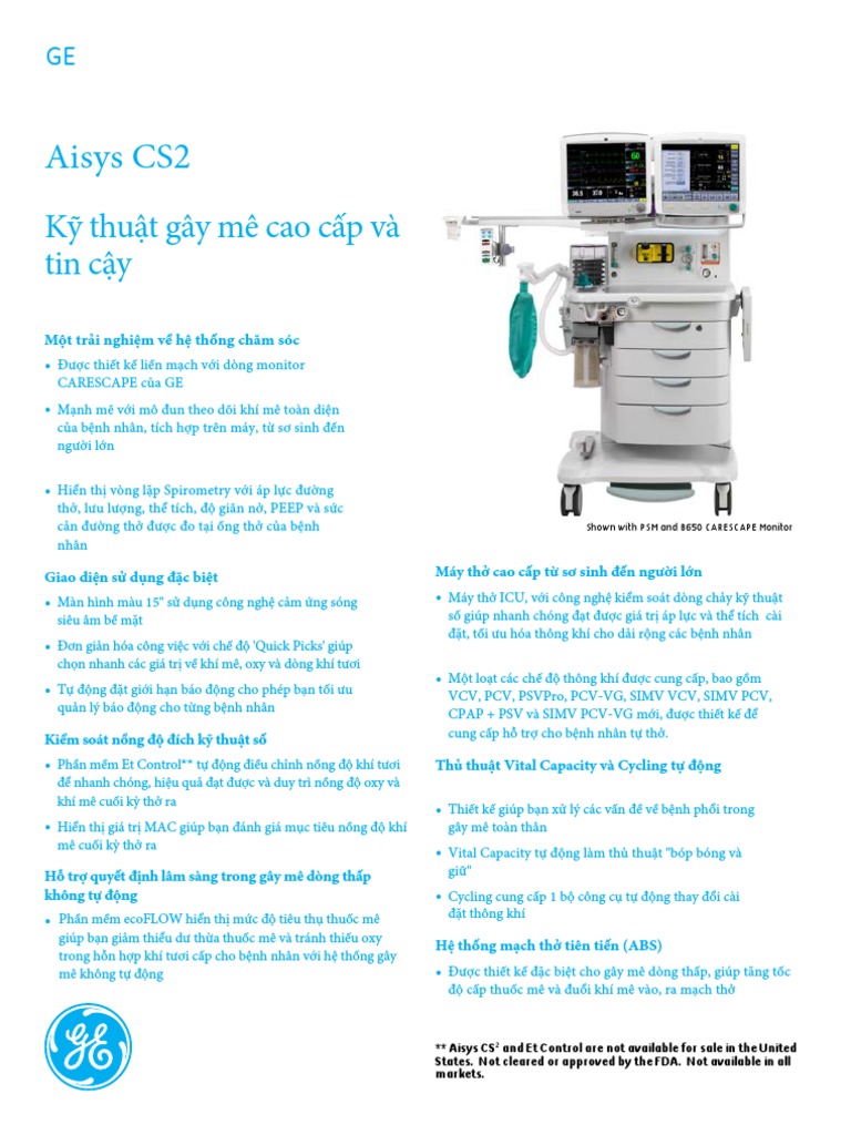 Aisys CS2 Spec Sheet (VN) | PDF