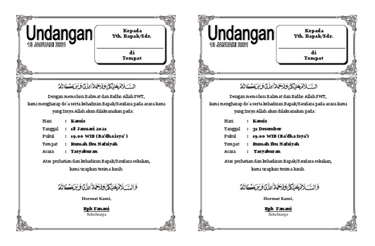 Undangan mitoni anak | PDF