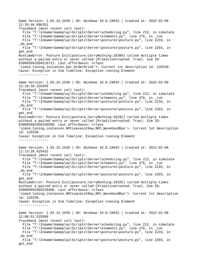 lastCleanException 20220208125100 | PDF | Microsoft Windows | Server (Computing)