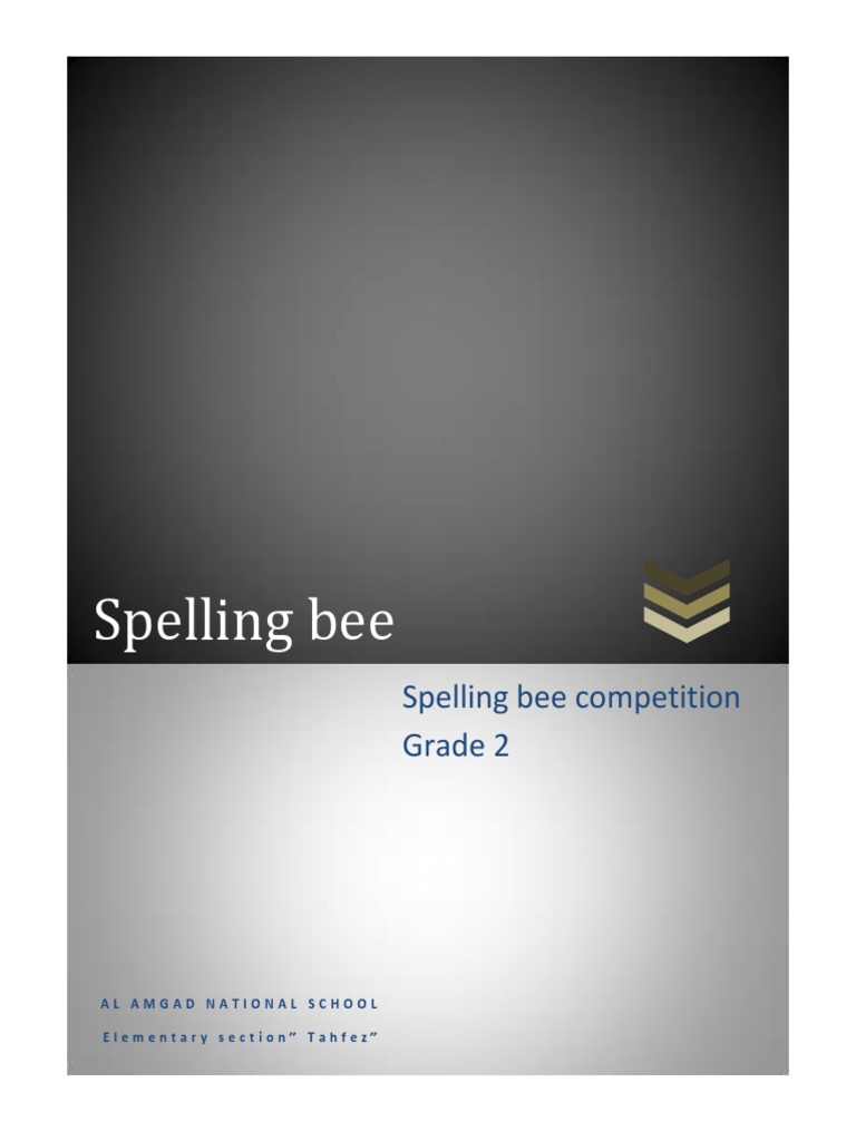 Grade 2 Spelling Bee Words | PDF