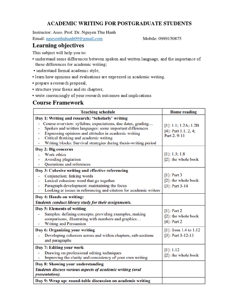 Academic Writing for Postgraduates | PDF