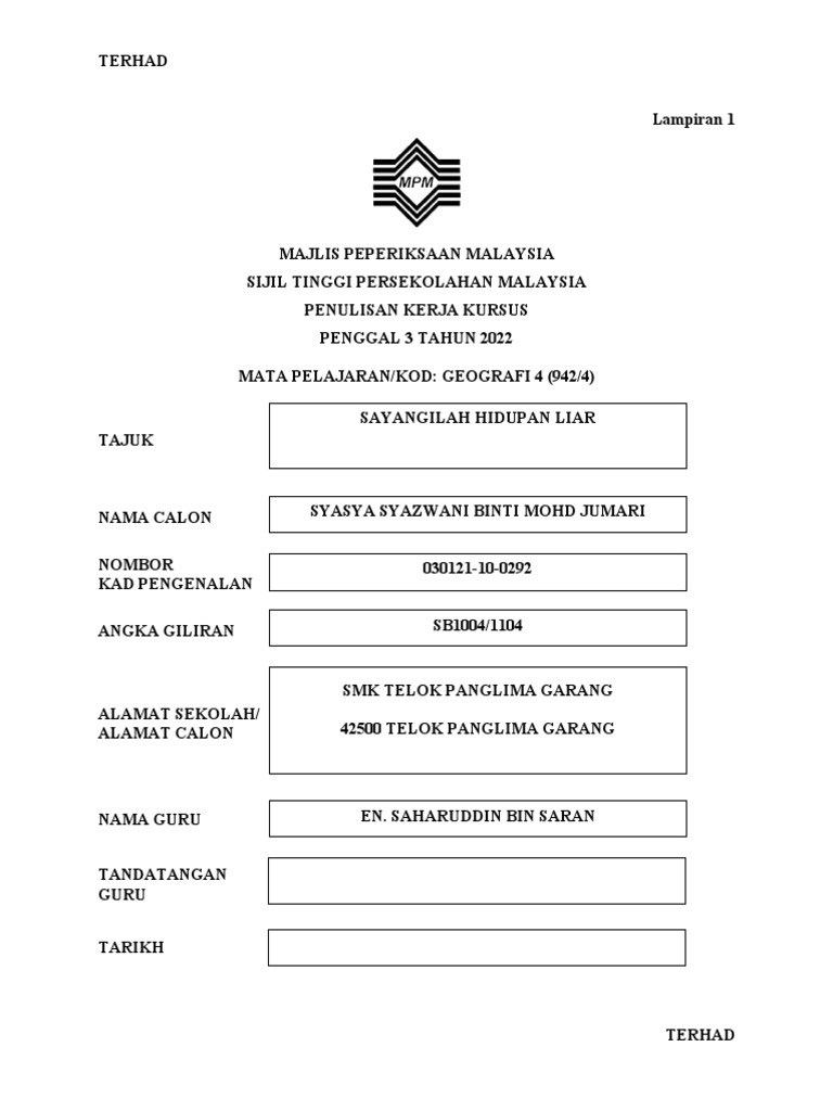 Muka Depan File SV Potrait-1 | PDF