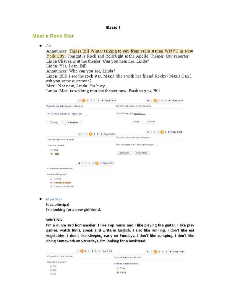 Beginner's English Practice | PDF | Cuisine | Food And Drink
