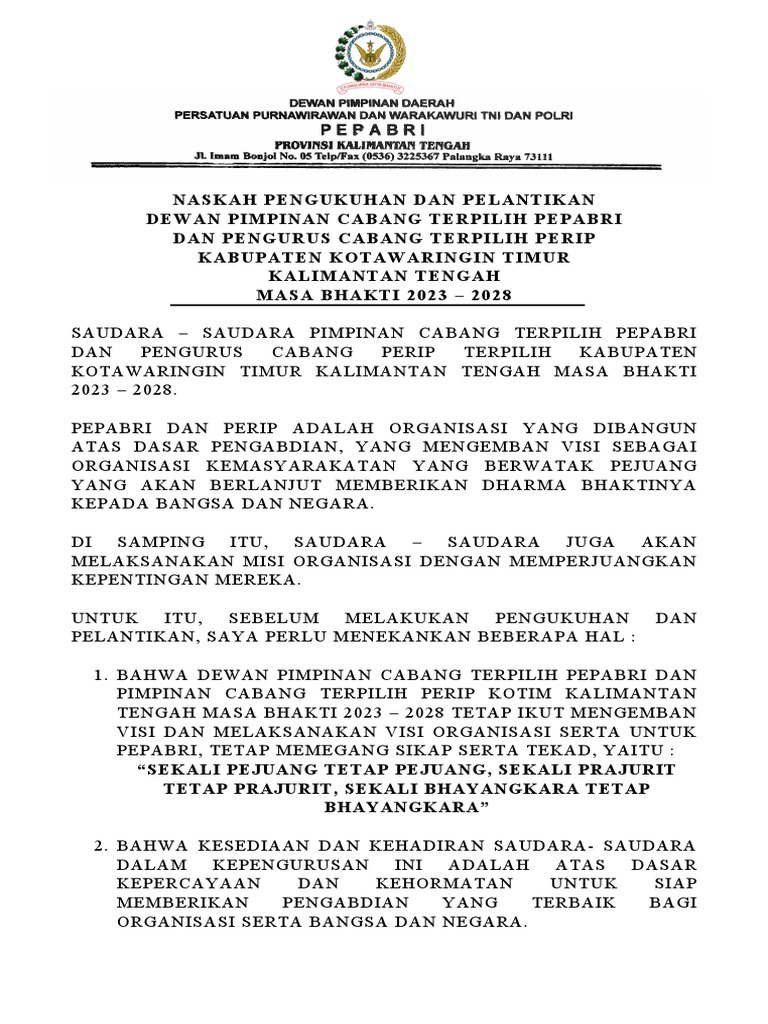 Naskah Pengukuhan | PDF Naskah Pengukuhan | PDF