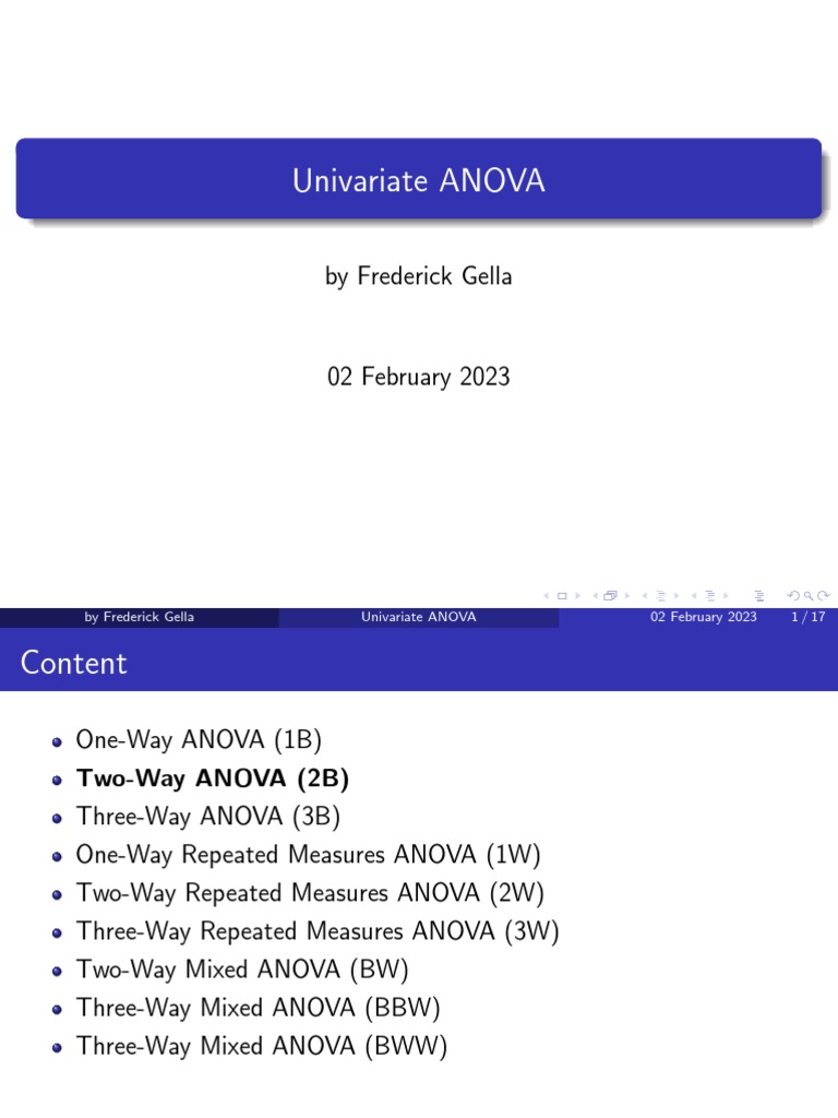 Univariate ANOVA Explained: Types & Methods | PDF | Analysis Of ...