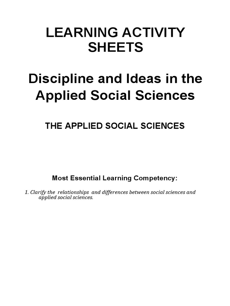 DIASS Self Learning Module 1 | PDF | Social Sciences | Psychotherapy