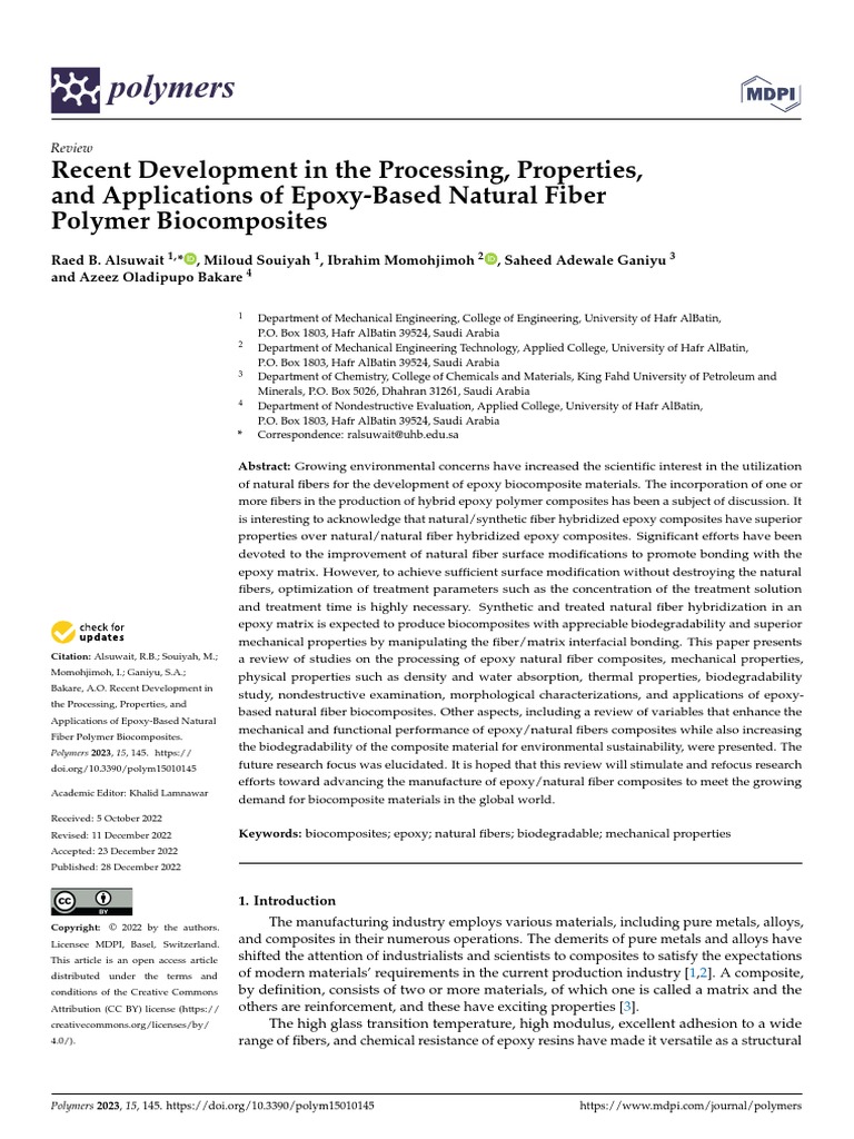 Polymers 15 00145 v2 | PDF | Composite Material | Epoxy