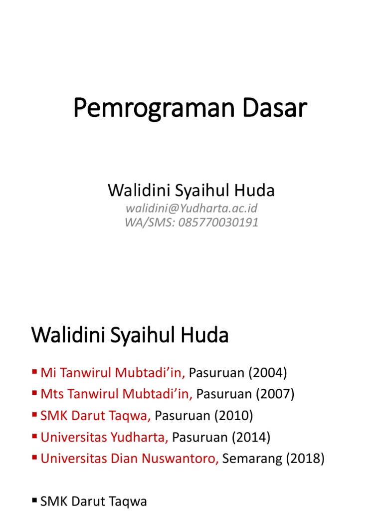 1-Pemrograman Dasar 1 | PDF | Karier & Perkembangan