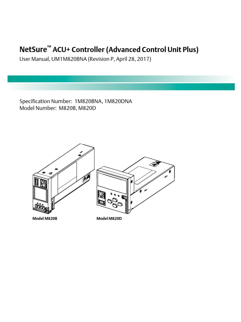 Acu+ Um1m820bna Rev P Acu Controller 79228 1 | PDF | Menu (Computing ...