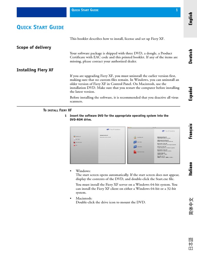 Fiery XF Installation Quick Start Guide | PDF | Icon (Computing) | Software
